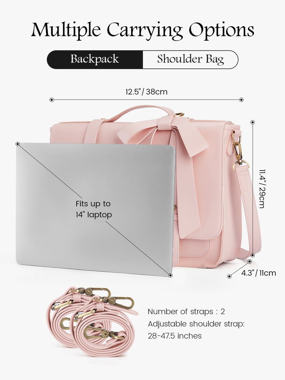 Vintage Bow Briefcase Backpack: Summer Garden Romance– Ecosusi