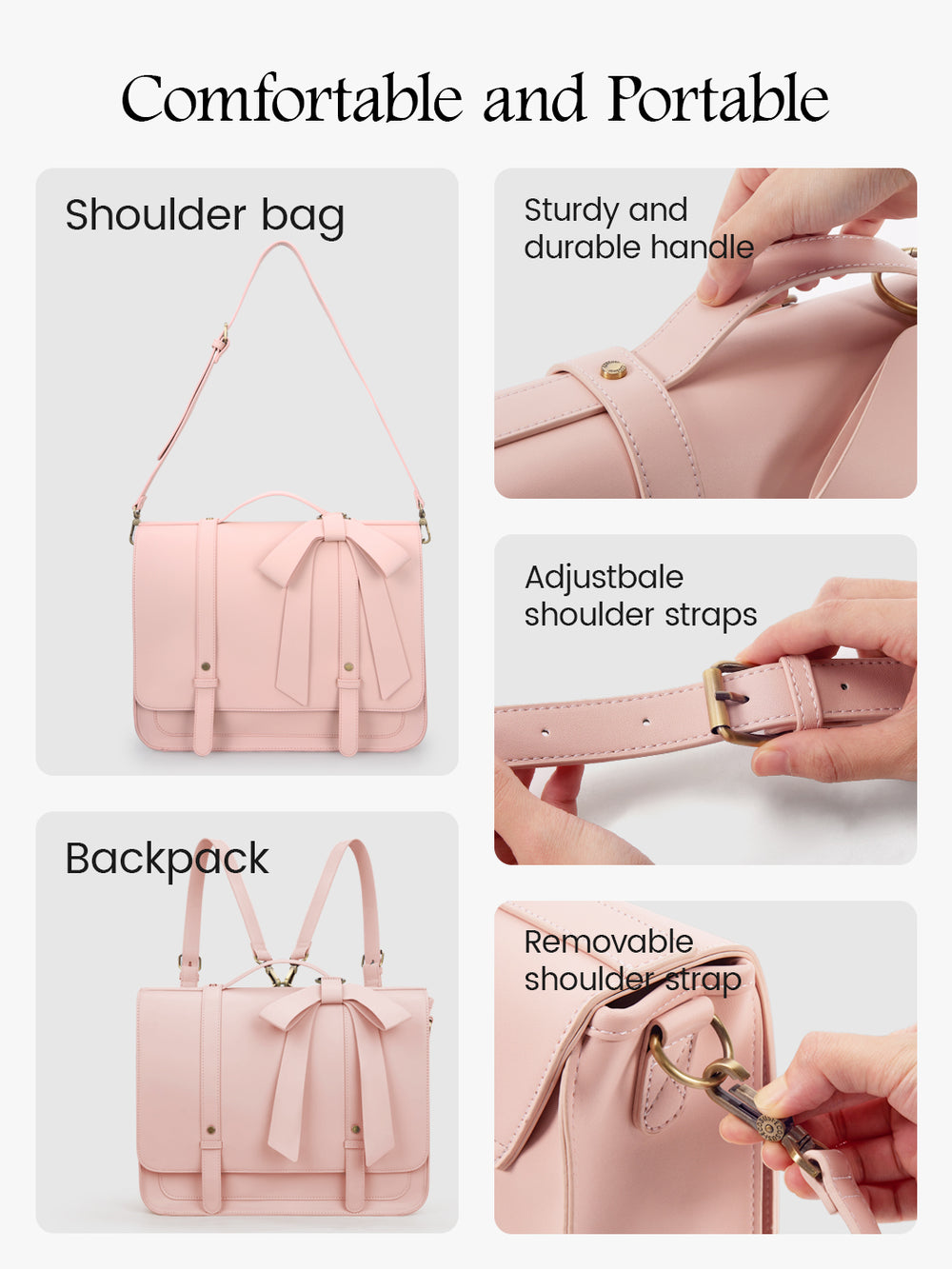 Vintage Bow Briefcase Backpack: Summer Garden Romance– Ecosusi