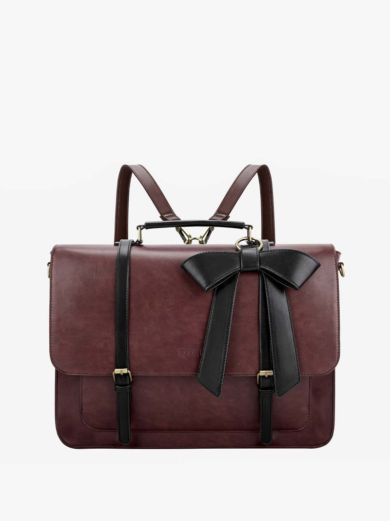 Cocoa Truffle Ecosusi Classic Bow Briefcase - Vintage Bag for Women